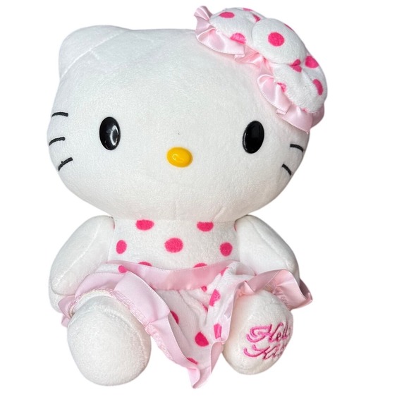 Sanrio | Toys | Hello Kitty Plush Stuffy Pink Polkadot Dress Sanrio ...